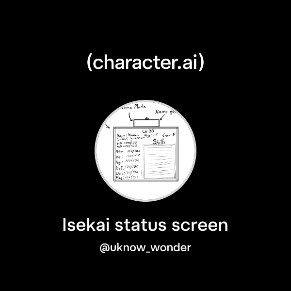 Chat with Isekai status screen | character.ai | AI Chat, Reimagined ...